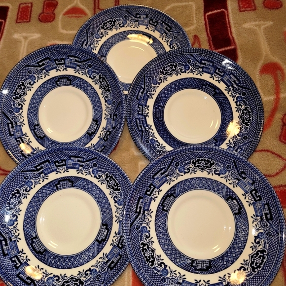 Churchill | Dining | Set Of 5 Churchill Blue Willow 5 2 Saucer Plate ...